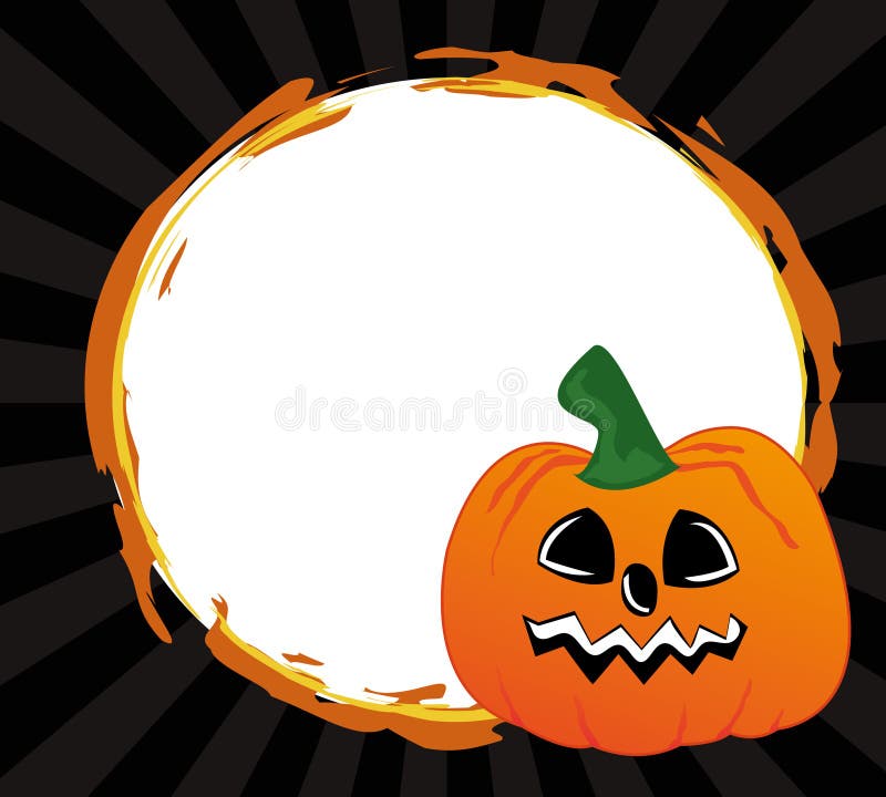 Frame with pumpkin stock illustration. Illustration of horror - 13903448