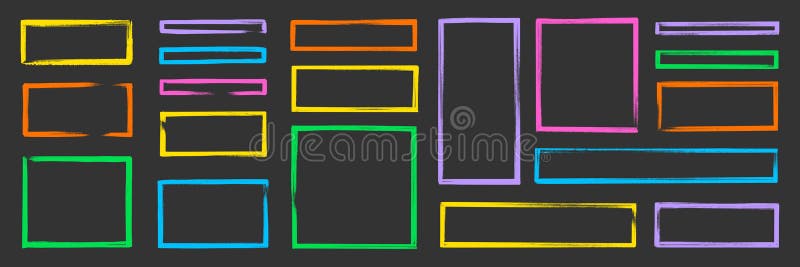 Rectangle Color Frame Shape Brush Stroke Stock Illustrations – 1,930 ...