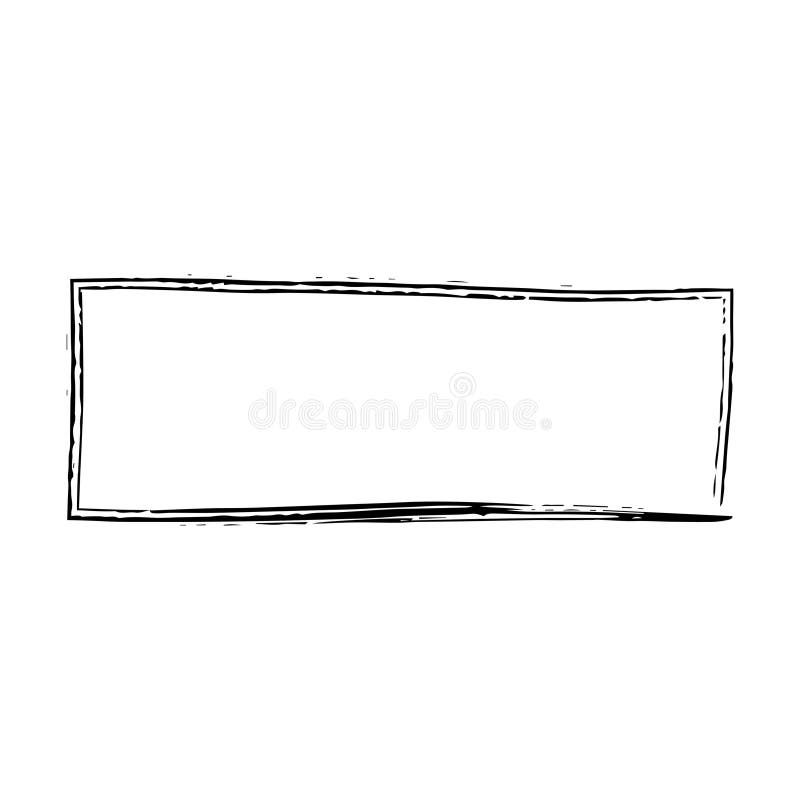 Frame Rectangle Elongated Element, Outline Border Grunge Shape Icon ...