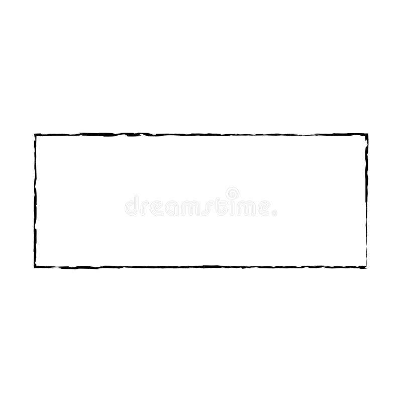 Frame Rectangle Elongated Texture Element, Outline Border Grunge Shape ...