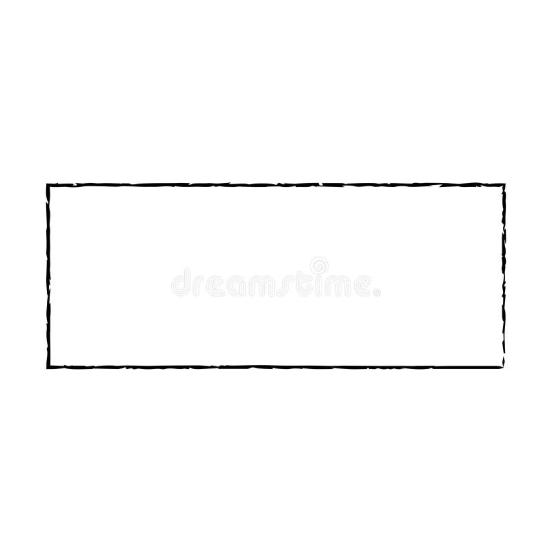 Frame Rectangle Elongated Texture Element, Outline Border Grunge Shape ...