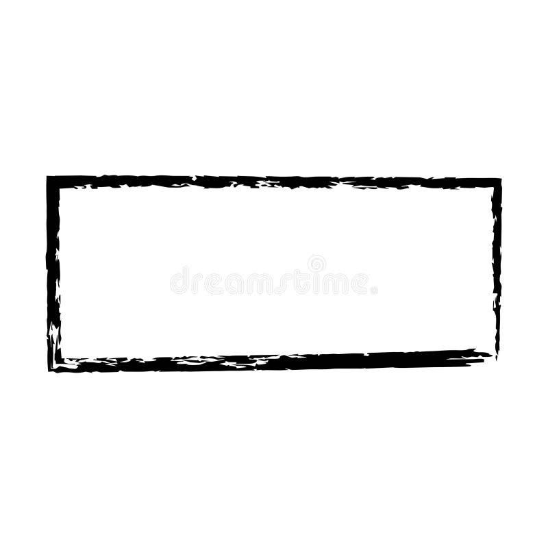 Frame Rectangle Elongated Texture Element, Outline Border Grunge Shape ...