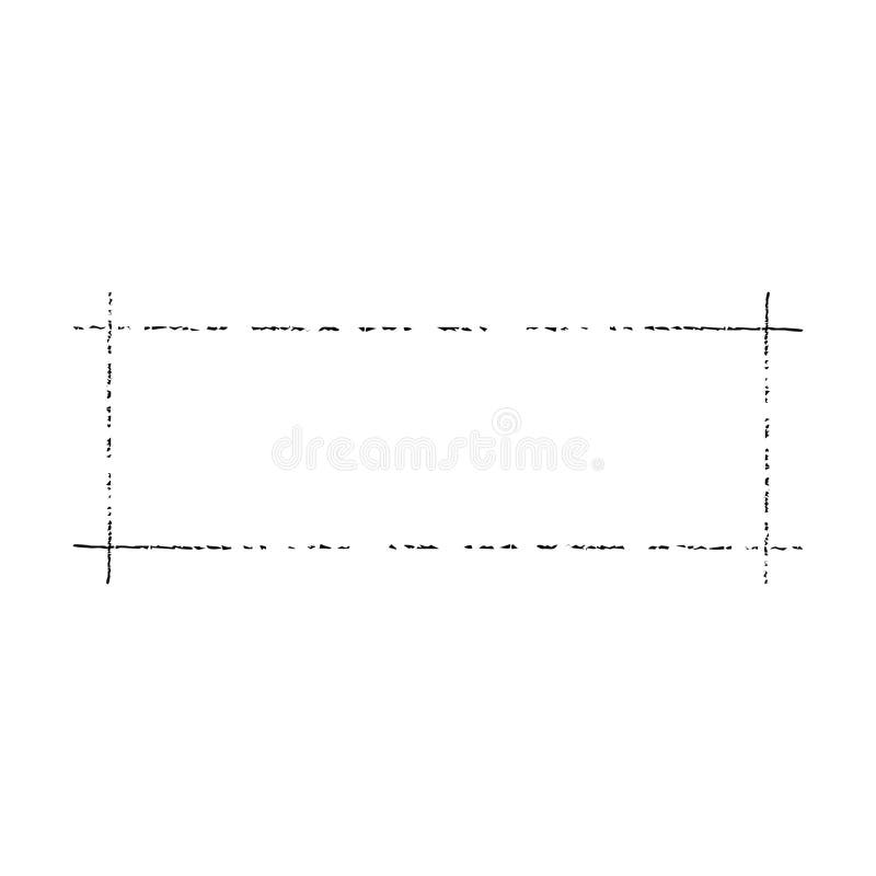 Frame Rectangle Elongated Texture Element, Outline Border Grunge Shape ...
