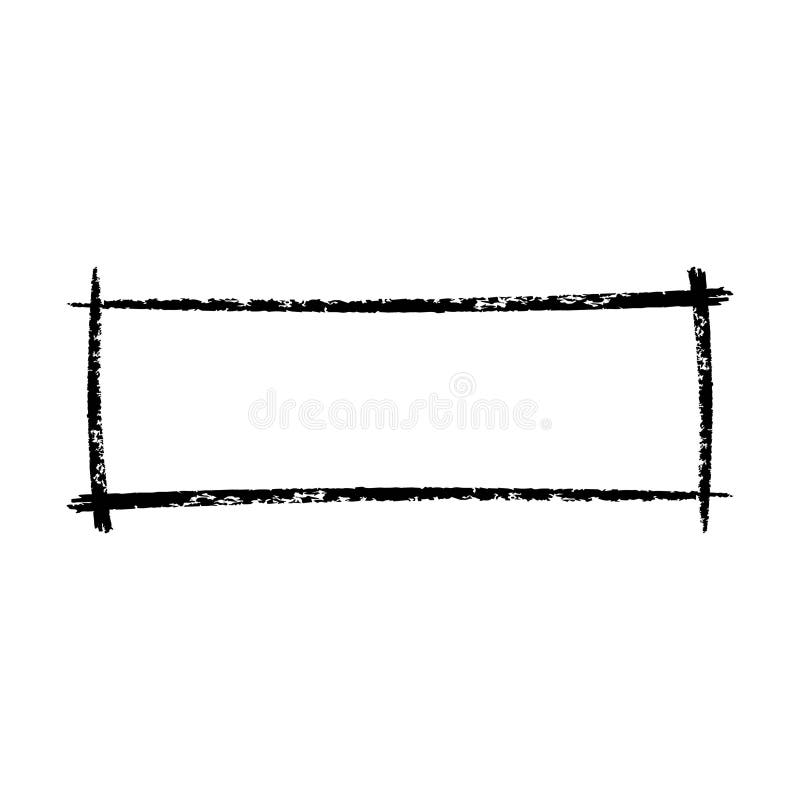 Frame Rectangle Elongated Texture Element, Outline Border Grunge Shape ...