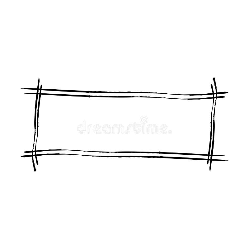Frame Rectangle Elongated Texture Element, Outline Border Grunge Shape ...
