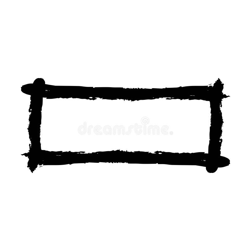 Frame Rectangle Elongated Texture Element, Outline Border Grunge Shape ...