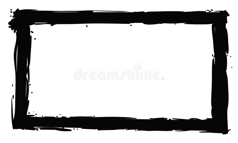 Frame in Rectangle Shape in Brush Stroke Style, Vector Illustration ...