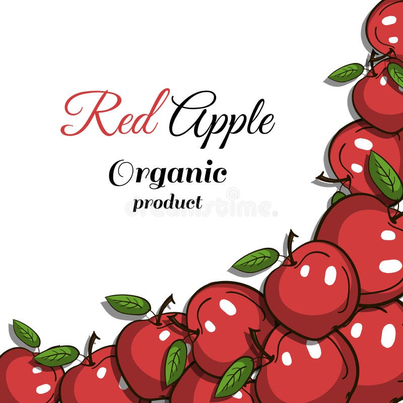 Frame Red Apples stock vector. Illustration of abstract - 66069474