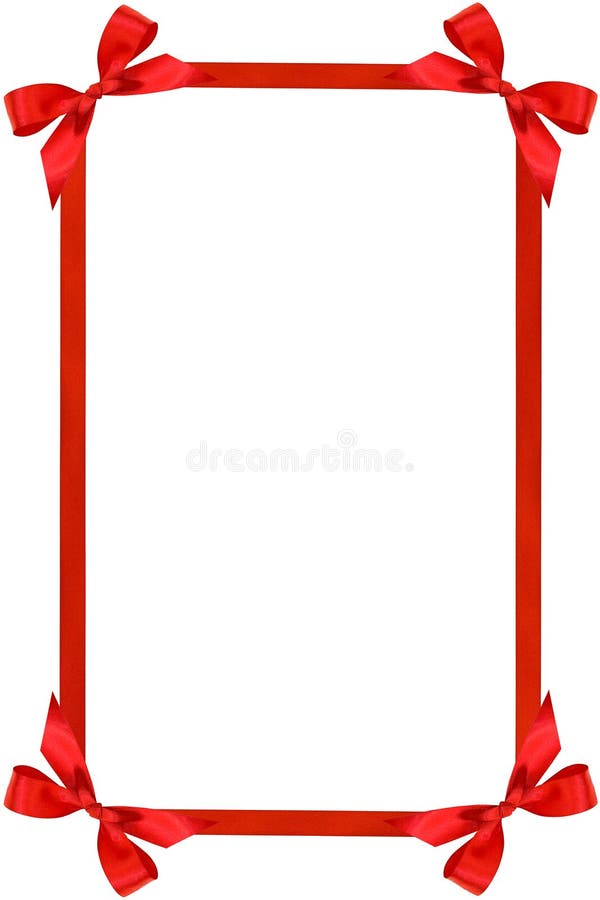 Frame from Red Bow and Ribbons Stock Image - Image of line, curled ...