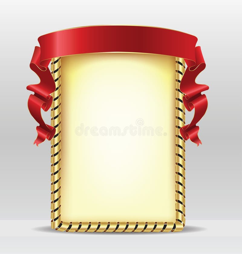 Frame with red ribbon stock vector. Illustration of occasion - 24408613