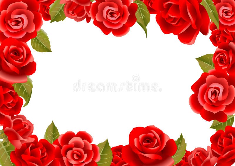 Frame from red roses stock vector. Illustration of color - 55339879