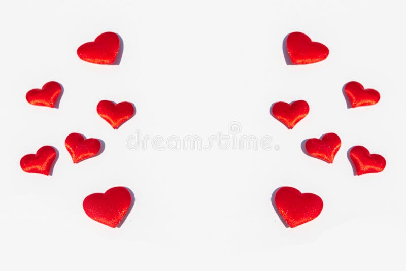 Frame of Red Small Hearts on White Background Stock Photo - Image of ...