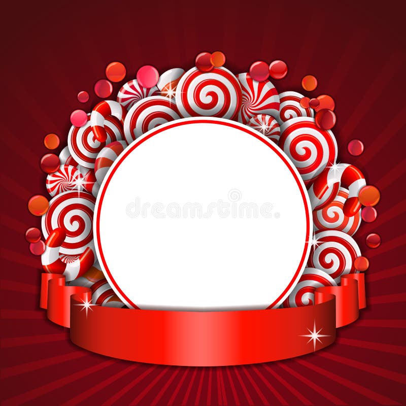 Sweet Frame with Colorful Candies. Vector Illustration Stock Vector ...