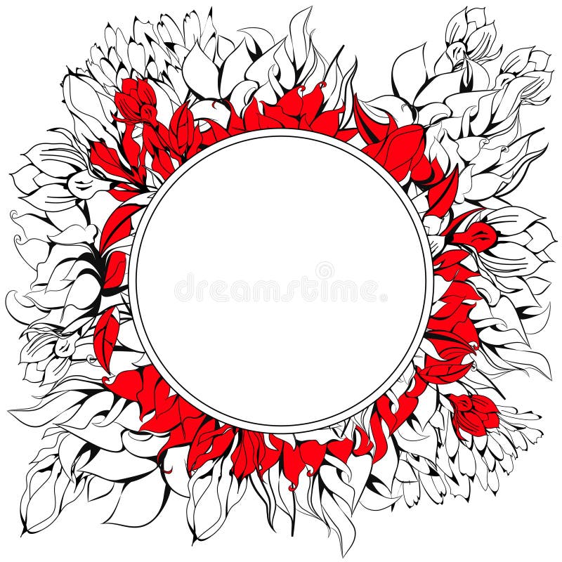 Frame Redondo Com Elemento Floral Ilustração do Vetor - Ilustração de ...