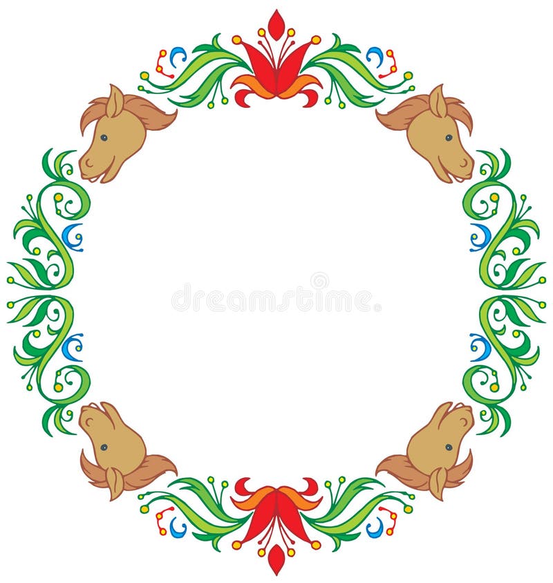 Frame redondo decorativo ilustração do vetor. Ilustração de redondo ...