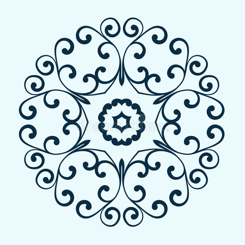 Frame Redondo Decorativo Vetor Abstrato Floral Ilustração do Vetor ...