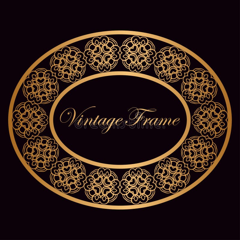 Frame redondo do vintage ilustração do vetor. Ilustração de elegância ...
