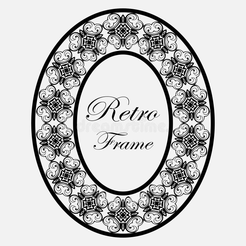 Frame redondo do vintage ilustração do vetor. Ilustração de decorativo ...