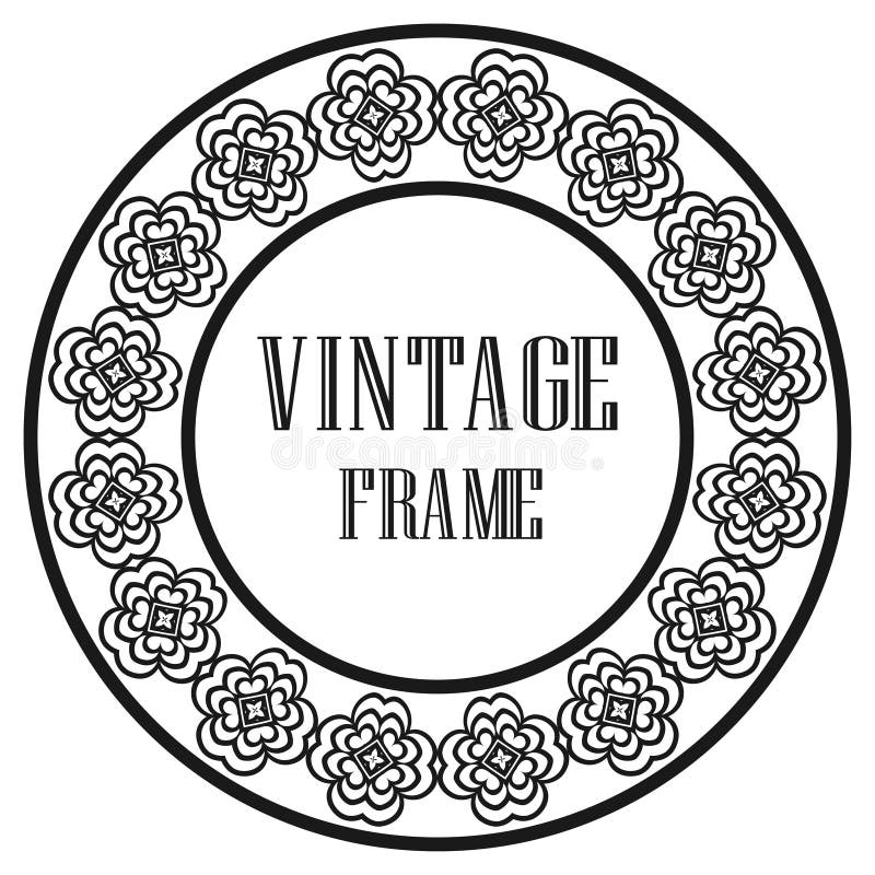 Frame redondo do vintage ilustração do vetor. Ilustração de fundo ...