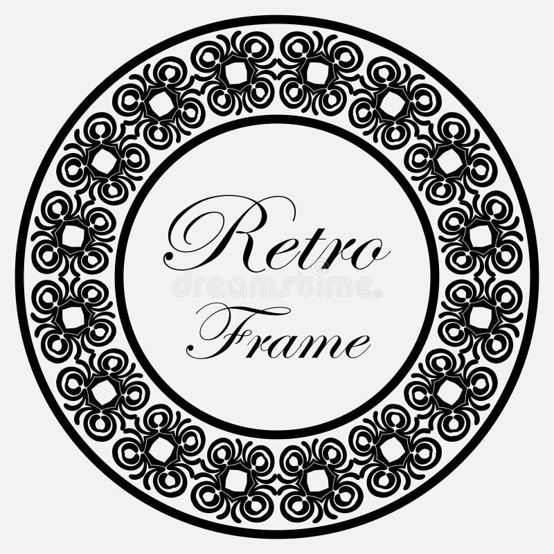 Frame redondo do vintage ilustração do vetor. Ilustração de quadro ...