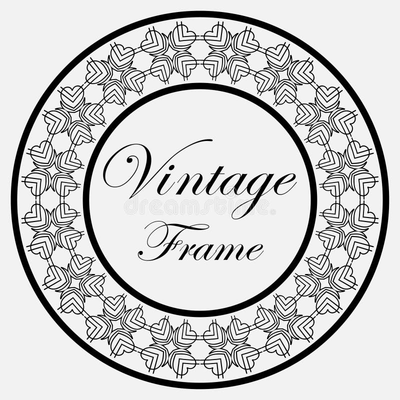 Frame redondo do vintage ilustração do vetor. Ilustração de floral ...