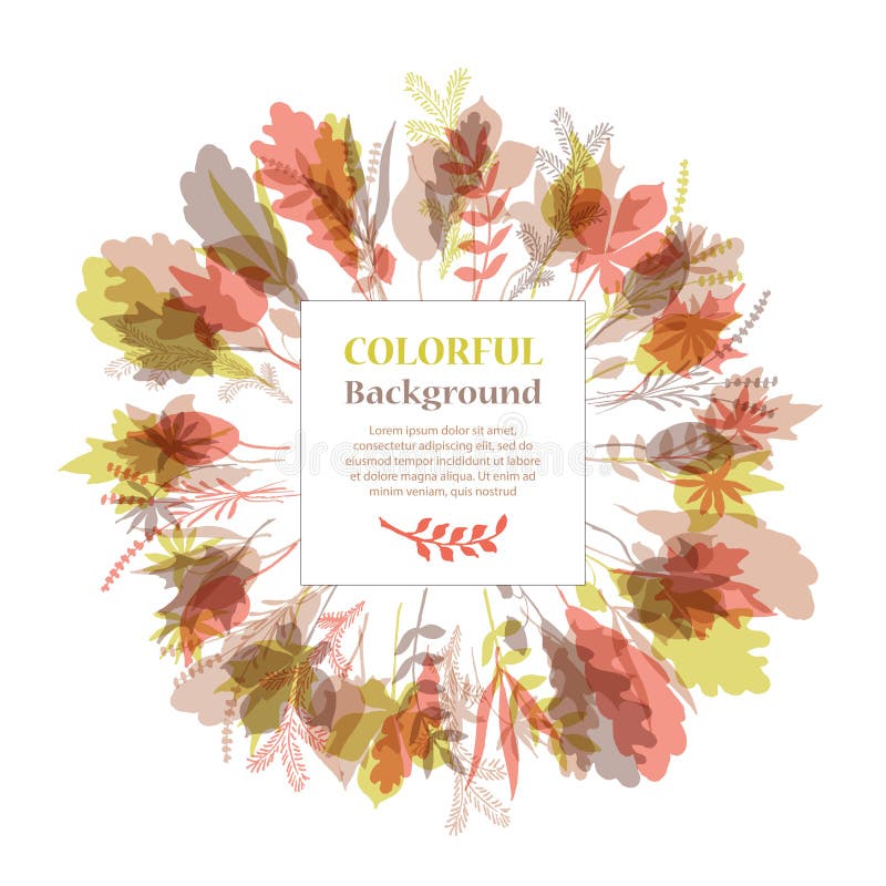 Frame Redondo Outonal Grinalda Das Folhas De Outono Ilustração do Vetor ...