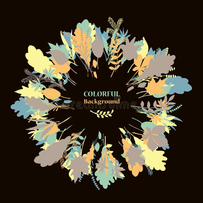 Frame Redondo Outonal Grinalda Das Folhas De Outono Ilustração do Vetor ...