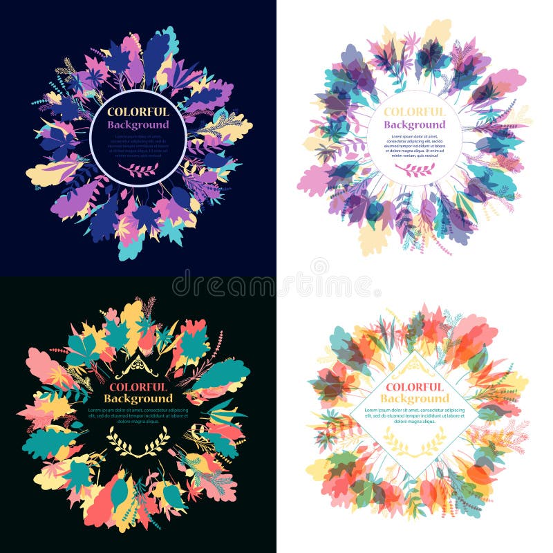 Frame Redondo Outonal Grinalda Das Folhas De Outono Ilustração do Vetor ...