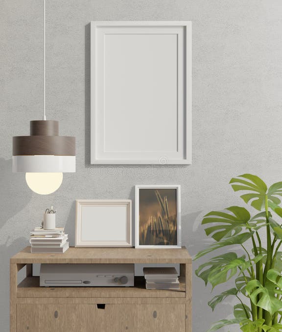 Frame on the Wall for the Art Concept with Decoration Stock ...