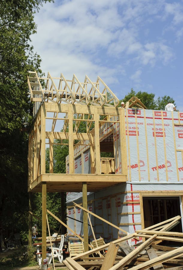 Frame of a Residential House Editorial Image - Image of site, construct ...