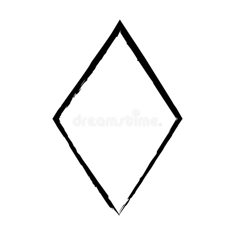 Frame Rhombus Texture Element, Outline Border Grunge Shape Icon ...