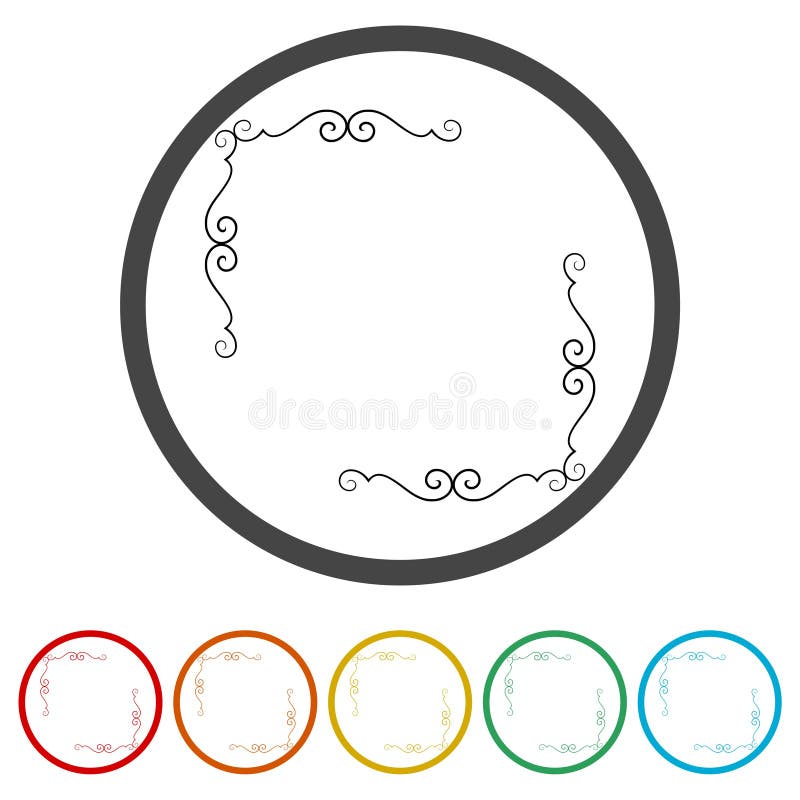 Frame ring icon, color set stock vector. Illustration of elegance ...