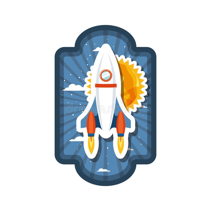 Rocket Flying Planets of the Solar System Background Stock Vector ...