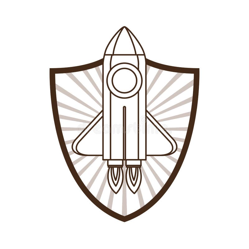 Frame with Rocket Taking Off Icon Stock Vector - Illustration of ...