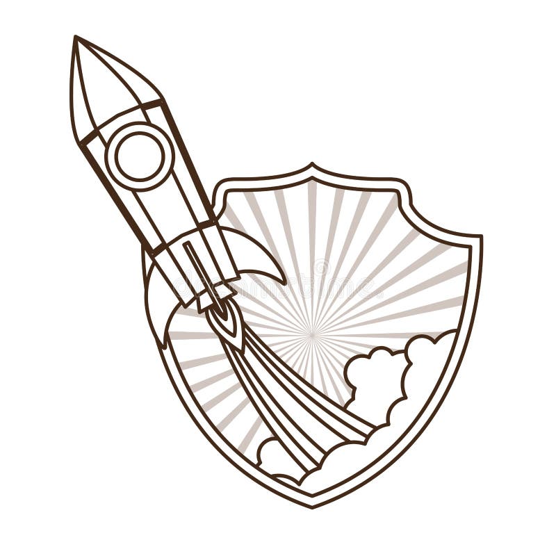 Frame with Rocket Taking Off Icon Stock Vector - Illustration of launch ...
