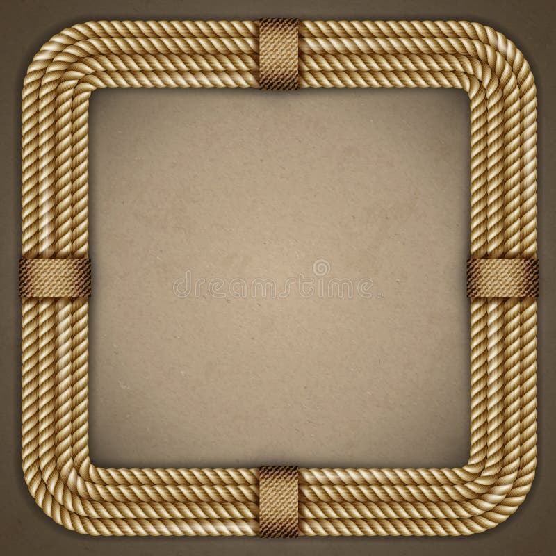 Rope frame with knots stock vector. Illustration of white - 30191609