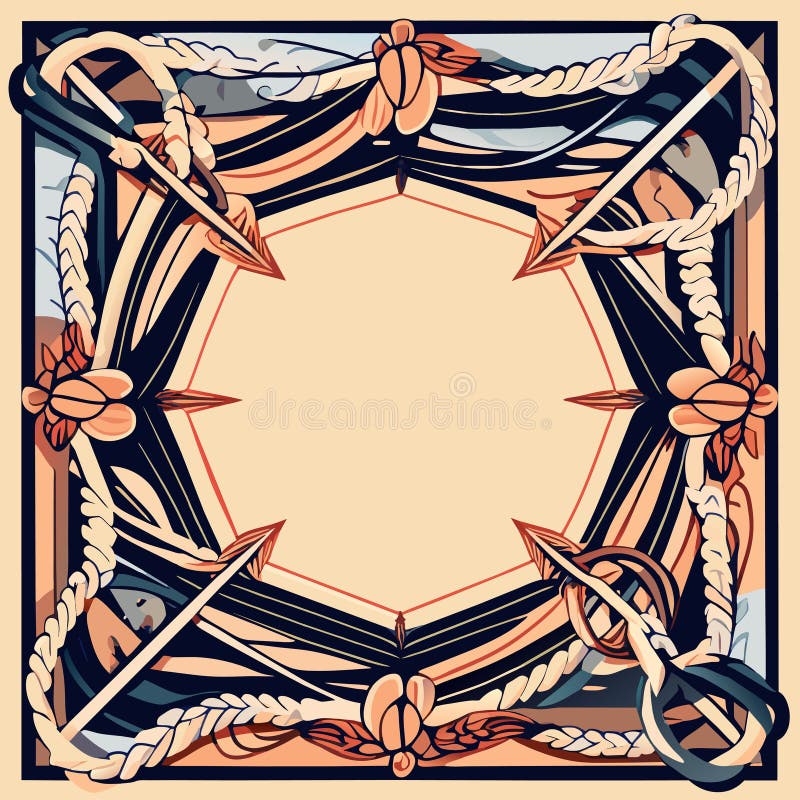 Frame with Ropes and Knots on a Beige Background.. Generative AI Stock ...