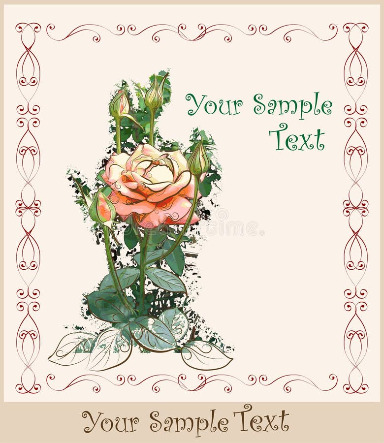 Frame with rose stock vector. Illustration of graphic - 16261702