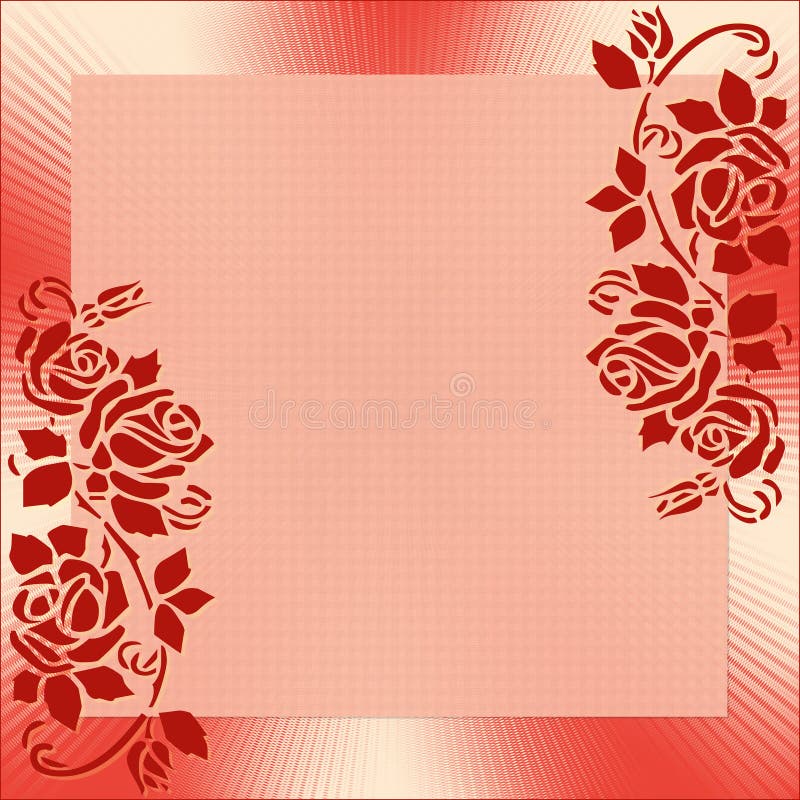 Frame with rose ornament stock illustration. Illustration of elegant ...