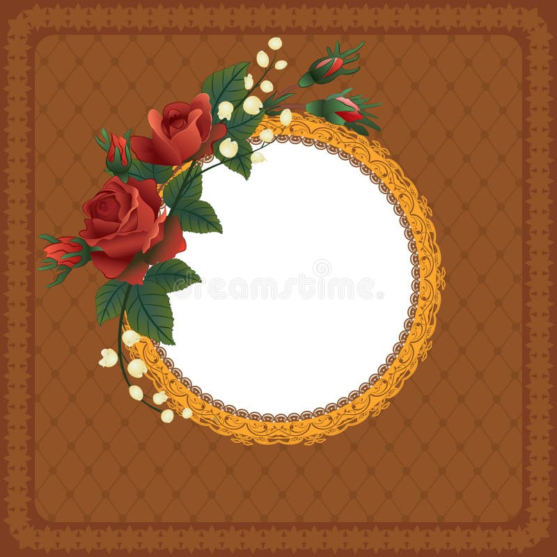 Frame with roses stock vector. Illustration of ornate - 18188555