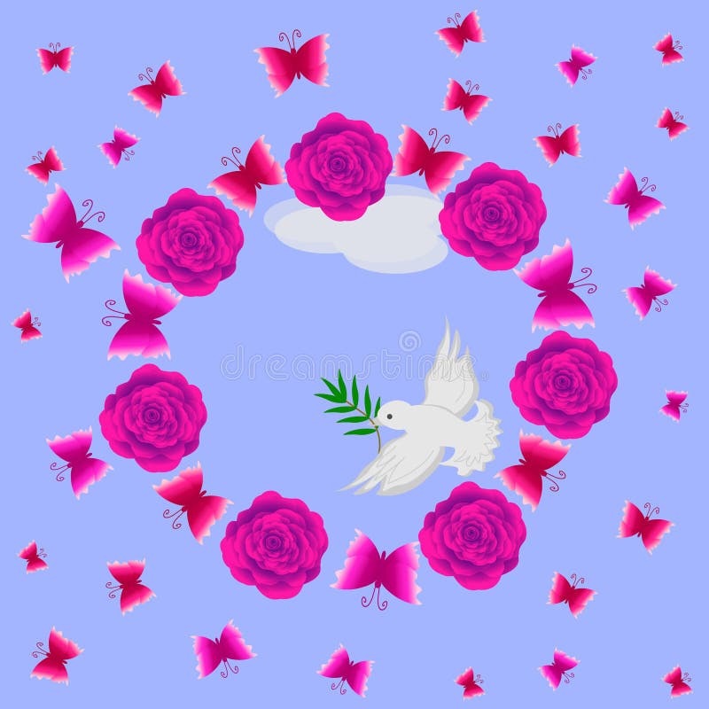 Dove Flying Rose Stock Illustrations – 84 Dove Flying Rose Stock ...
