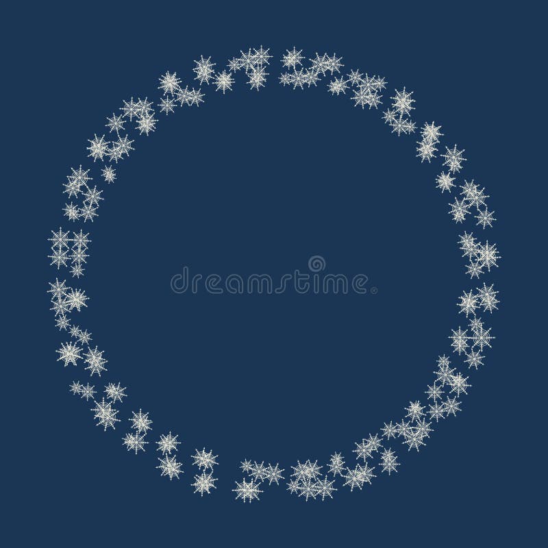 The Frame is Round Made of Snowflakes Stock Vector - Illustration of ...