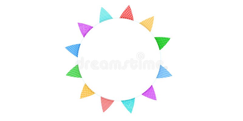 The Frame is Round with Multicolored Flags on a String .Vector Stock ...
