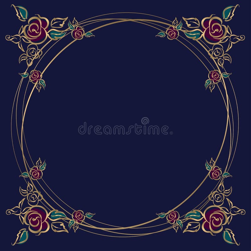 Red Roses on Gold Background. Floral Pattern Stock Vector ...