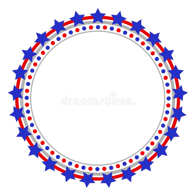 Patriotic Abstract American Flag Round Logo Frame. Stock Vector ...