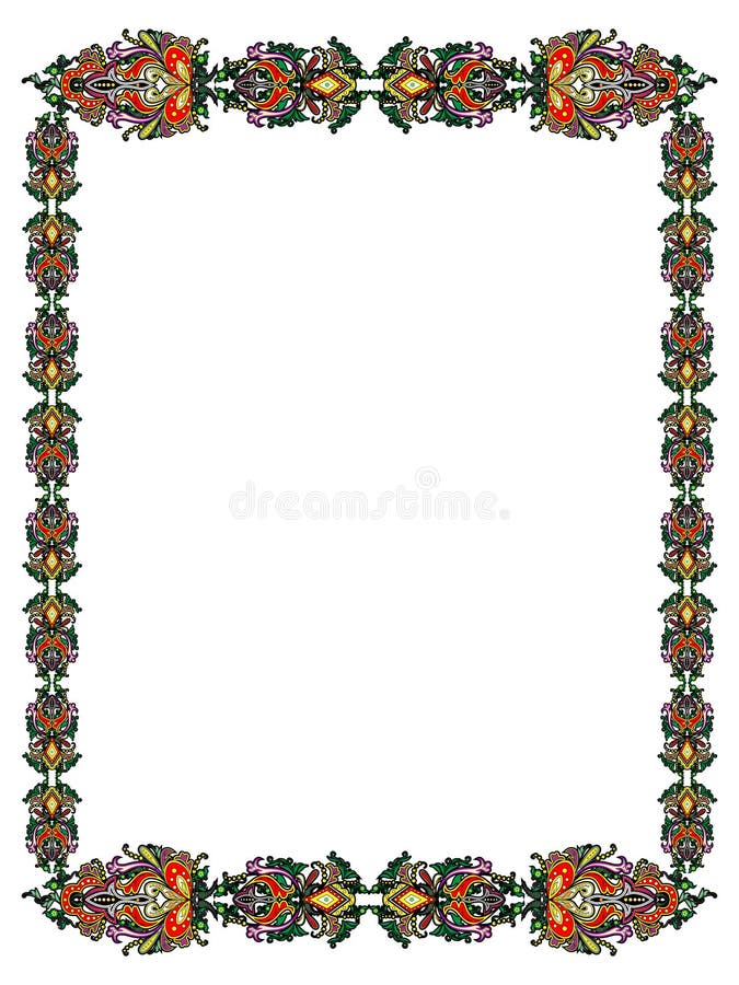 Frame in the Russian style stock vector. Illustration of floral - 20505695