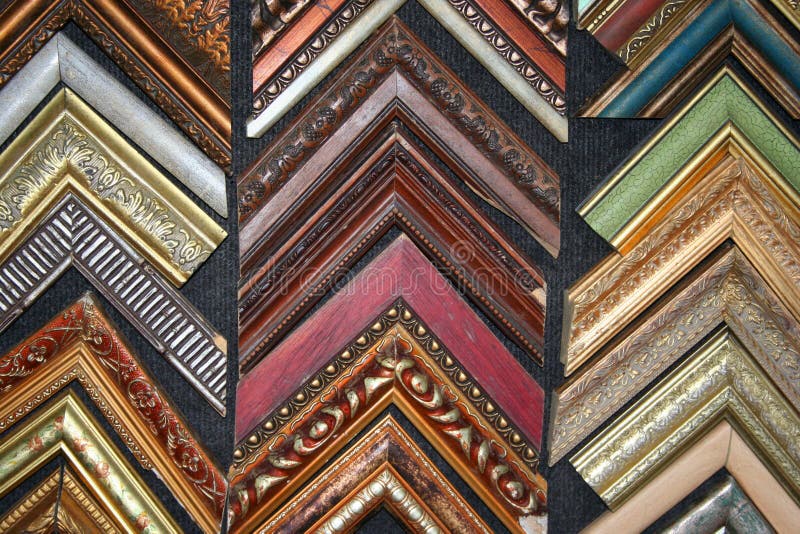 Frames on the wall stock photo. Image of triangle, material - 13958140