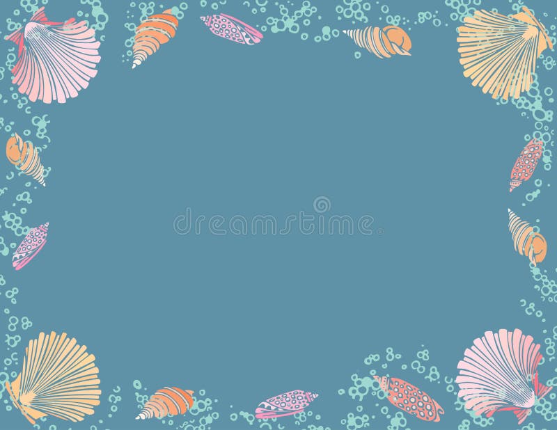 Vector seashell text frame stock vector. Illustration of drawings ...