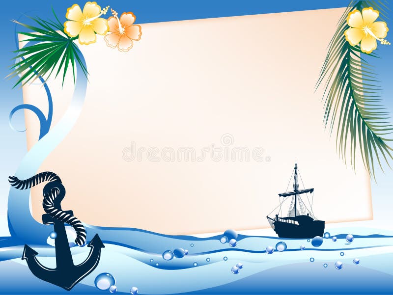 Frame in the sea stock vector. Illustration of design - 112213492
