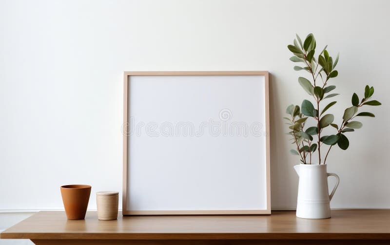 Frame of Serenity Photo of Empty Frame with Cup. Generative Ai Stock ...